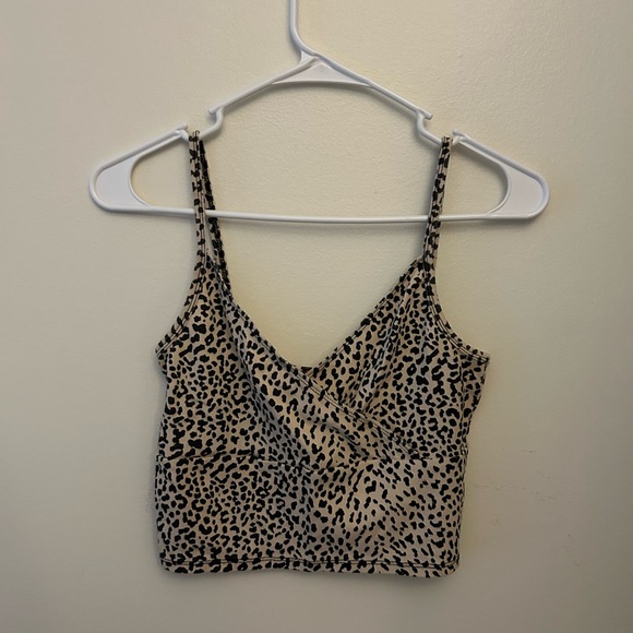 Tops | Cheetah Cropped Crossover Tank | Poshmark